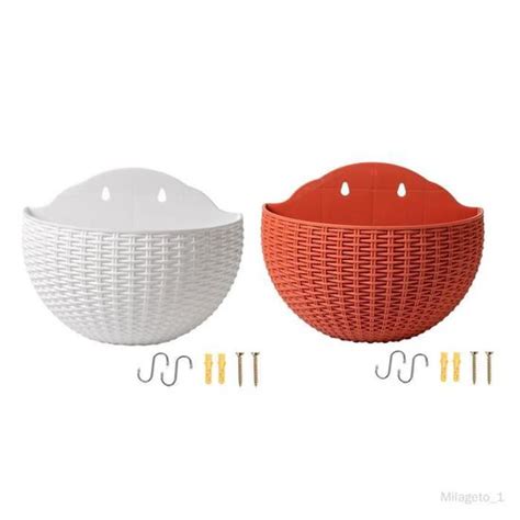 2x Moderne Mur Planteur Cintre Auto Arrosage Pot Fleur Vase Panier De