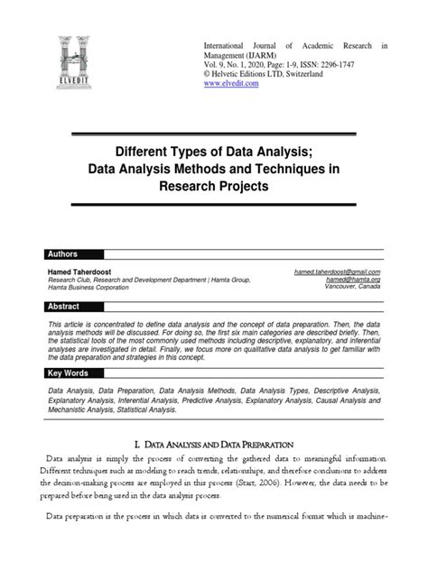 different types of data analysis data analysis methods and techniques in research projects