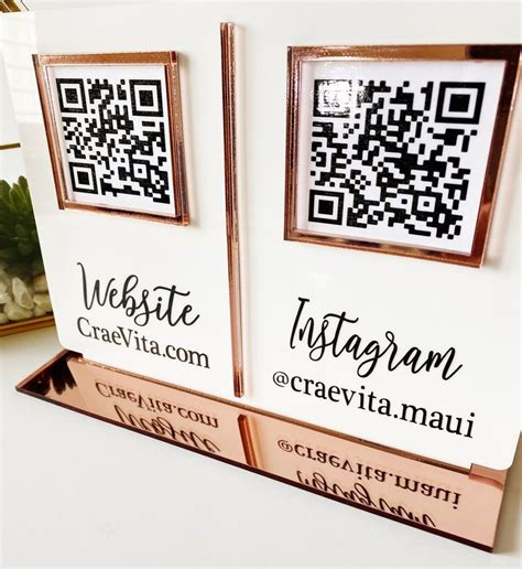 Multi QR Code Business Instagram Facebook Social Media Sign Etsy
