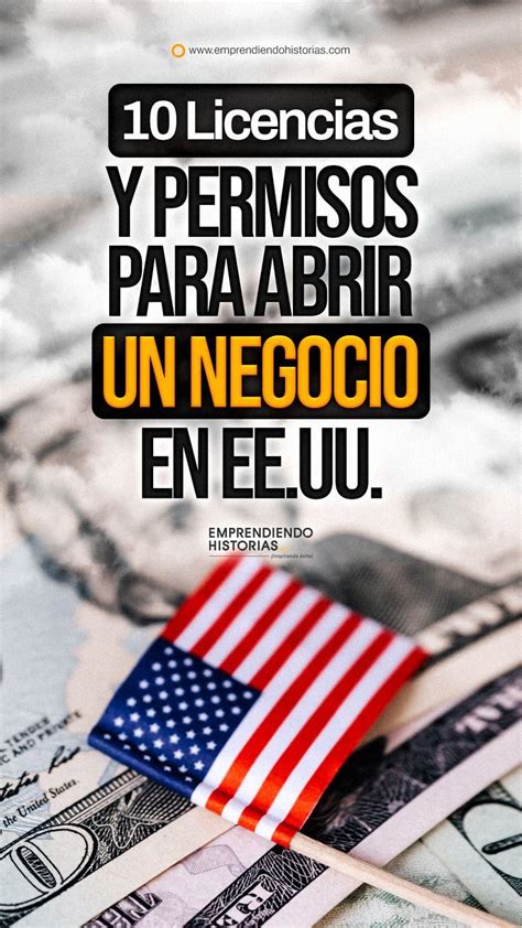 An American Flag On Top Of Money With The Words 10 Licencias Y Permisos