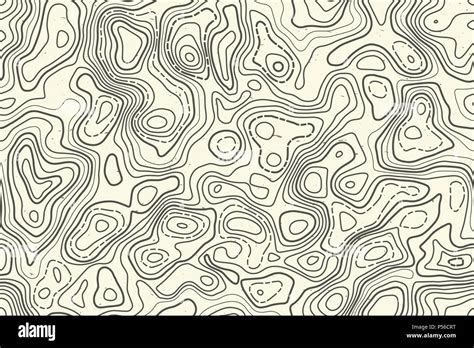 Seamless Pattern Topographic Map Background Vector Illustration