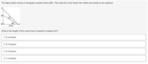 Solved The Figure Below Shows A Triangular Wooden Frame ABC The Side