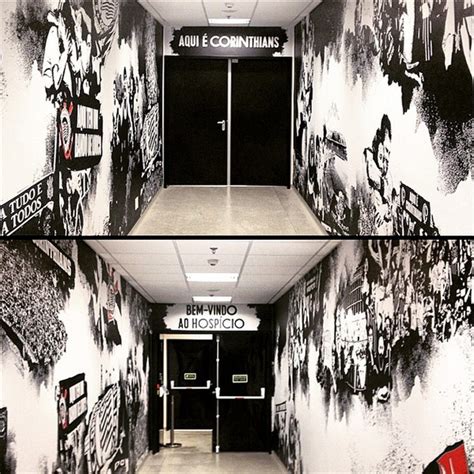 Bem vindo ao hospício Corinthians provoca rivais em vestiário da arena