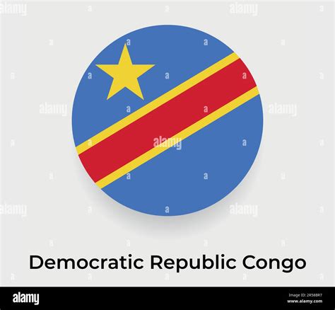 Democratic Republic Congo Flag Bubble Circle Round Shape Icon Vector