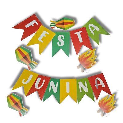 Bandeirinhas Colorida de Festa Junina de Plástico 16x20cm 10 metros