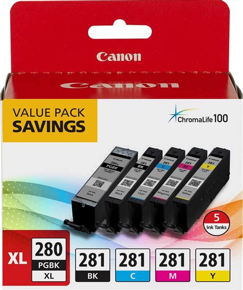 Customer Reviews Canon PGI 280 XL CLI 281 5 Pack High Yield Pigment