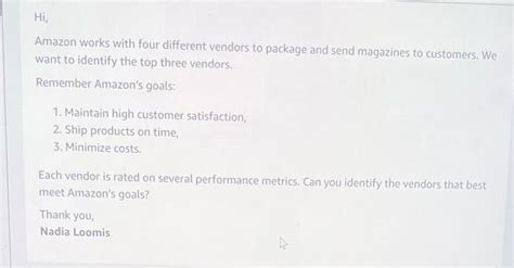 Solved Amazon Works With Four Different Vendors To Package Chegg
