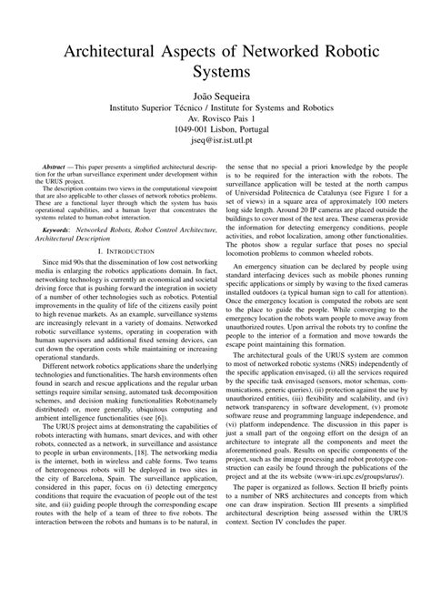 pdf architectural aspects of networked robotic systems