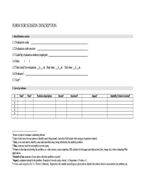 Fillable Online Atelierihm Unice FORM FOR SESSION DESCRIPTION