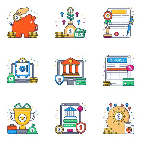 Pack Of Business And Finance Flat Icons 34897196 Vector Art At Vecteezy