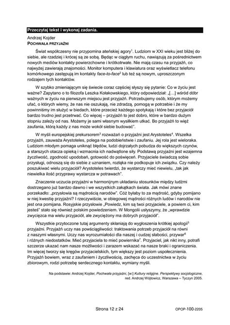 Egzamin ósmoklasisty 2022 polski Zadania arkusze CKE i odpowiedzi z
