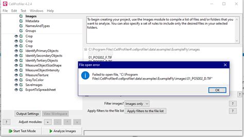 cellprofiler error usage and issues image sc forum