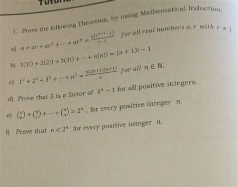 solved 1 prove the following theorems by using