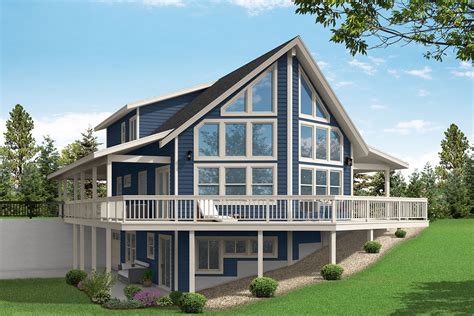 Hillside Lake House Plan With Full Wraparound Porch Da