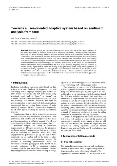 pdf towards a user oriented adaptive system based on sentiment analysis from text