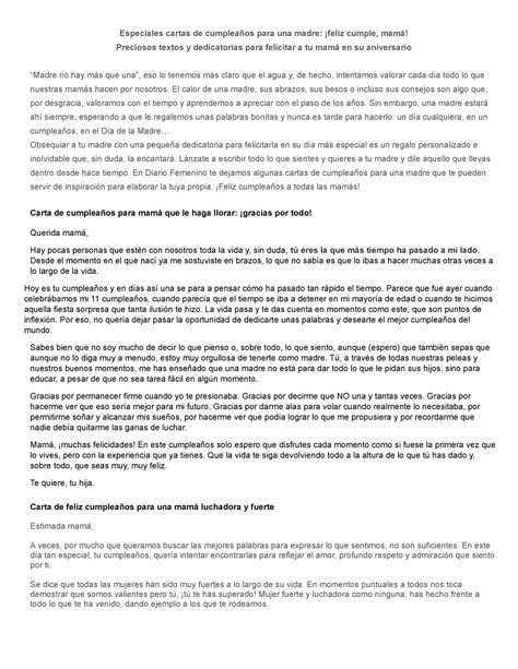 Especiales cartas de cumpleaños para una madre Recuperado