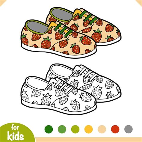 Livro de colorir coleção de sapatos de desenho animado plimsolls