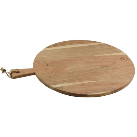 Planche à découper ronde en acacia naturel et jute TPD1360 Vannerie
