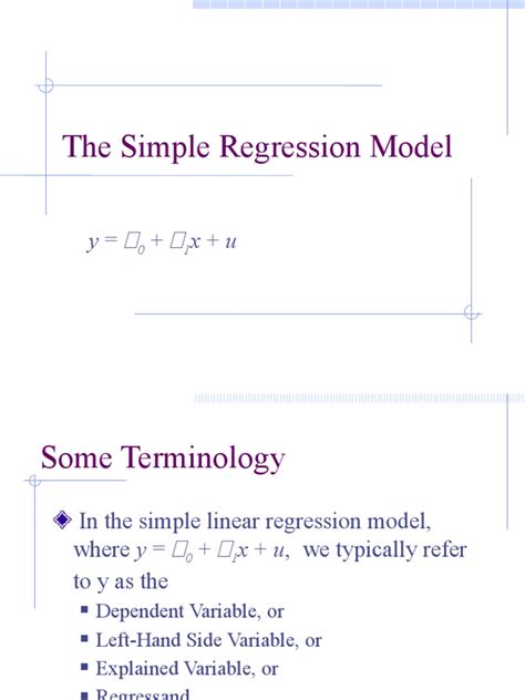 the simple regression model pdf ordinary least squares regression analysis