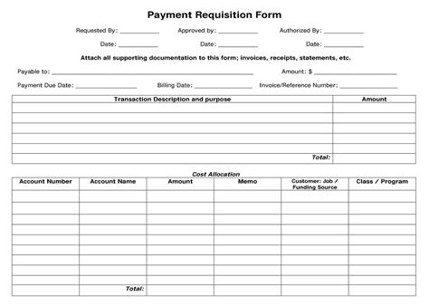 25 Free Printable Payment Requisition Form Templates Word PDF