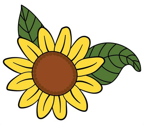 Sunflower On A White Isolated Background Cartoon Style