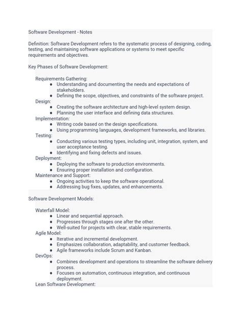 software developments notes pdf software testing agile software development