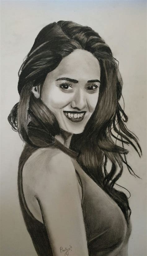 Disha Patani Charcoal Drawing