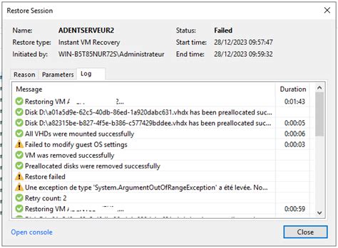 Failed To Modify Guest Os Settings Hyper V Veeam Community Resource Hub