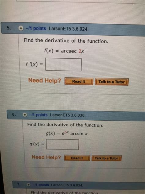 solved find the derivative of the function f x arcsec 2x