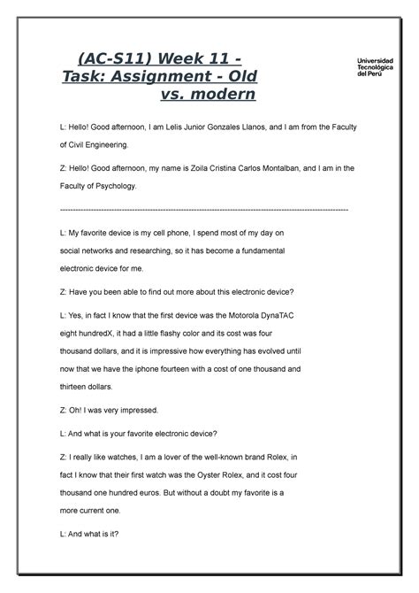 AC S11 Week 11 Task Assignment Old Vs Modern AC S11 Week 11