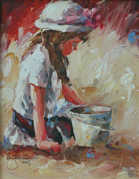 Beach Acrylic Bev Jozwiak Figurative Artwork Watercolor Artist