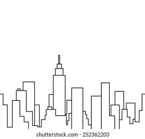 Cityscape Vector Outline