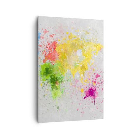 Obraz na płótnie Wszystkie barwy świata 70x100cm Mapa Świata