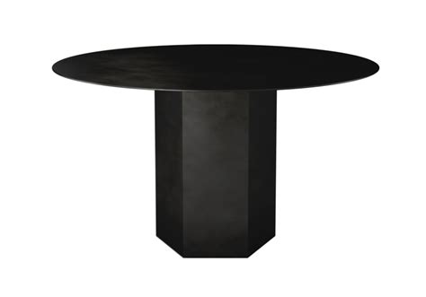 GUBI Epic Dining Table Ø 130 cm Midnight Black Steel