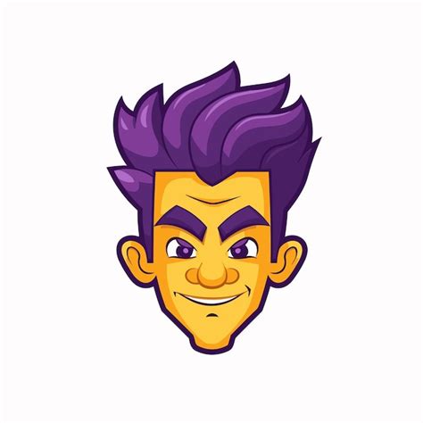 Personaje de dibujos animados avatar aislado diseño amarillo y morado
