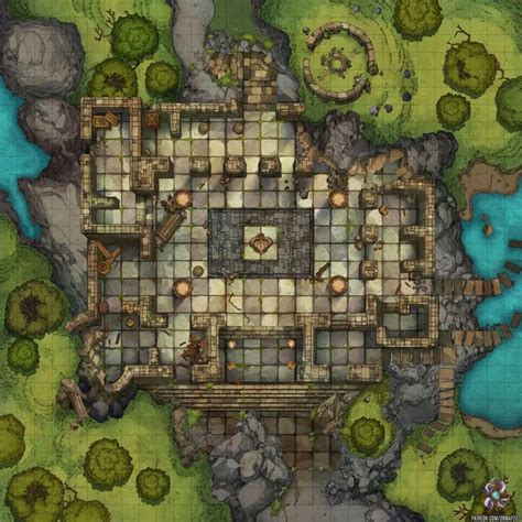 Battle Map 30x30 Temple Ruins Battlemaps Temple Ruins Fantasy