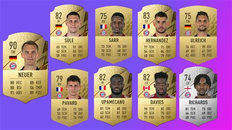 FIFA 22 FC Bayern München Alle Ratings und Spieler in Ultimate Team