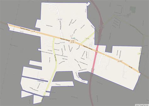 Map Of Sunset Town Louisiana Thong Thai Real