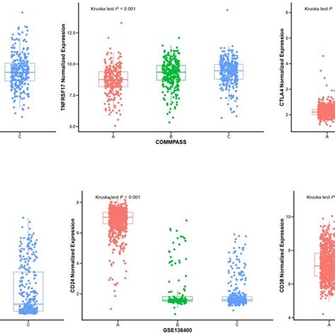 Expression Distribution Of 10 Immune Checkpoint Genes In 3 Subtypes In