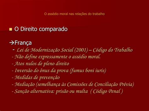 PPT O Assédio Moral nas relações do trabalho PowerPoint Presentation