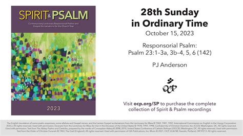 Spirit Psalm Th Sunday In Ordinary Time Year A Psalm