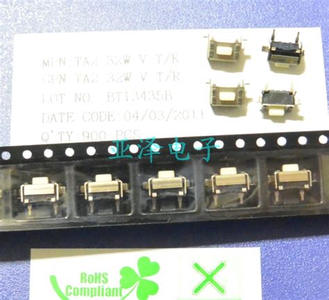 20 sztuk partia tajwan DIP okrągły TA2 32W V T R patch takt przełącznik
