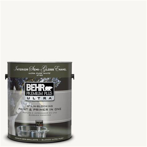BEHR Premium Plus Ultra 1 Gal UL260 14 Ultra Pure White Semi Gloss