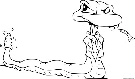 Coloriage Serpent Avec Cravate Jecolorie