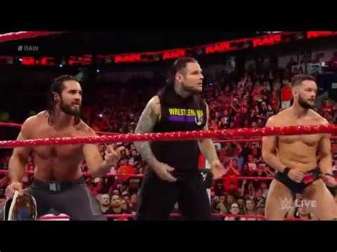 Jeff Hardy helps Seth Rollins and Finn Bálor push back The Miztourage