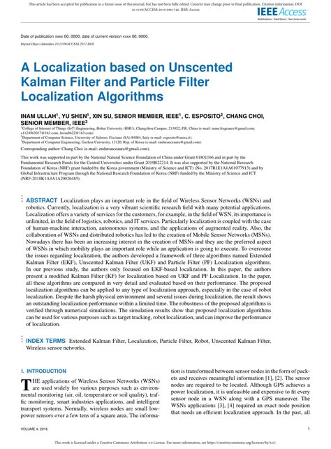 pdf a localization based on unscented kalman filter and particle filter localization algorithms