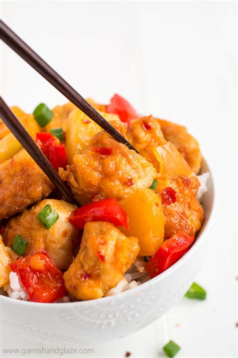 Slow Cooker Thai Sweet Chili Chicken Garnish Glaze