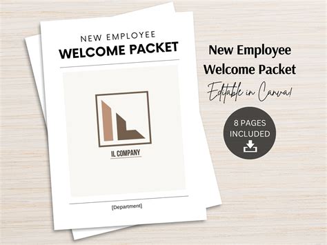 New Employee Welcome Packet Editable Canva Template For New Hire