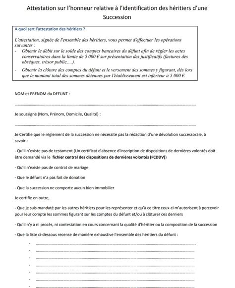 Dévolution successorale règle acte héritage