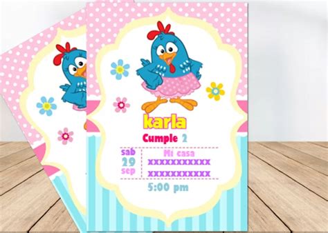 Invitacion Digital Imprimible Gallina Pintadita Cumpleanos Mebuscar